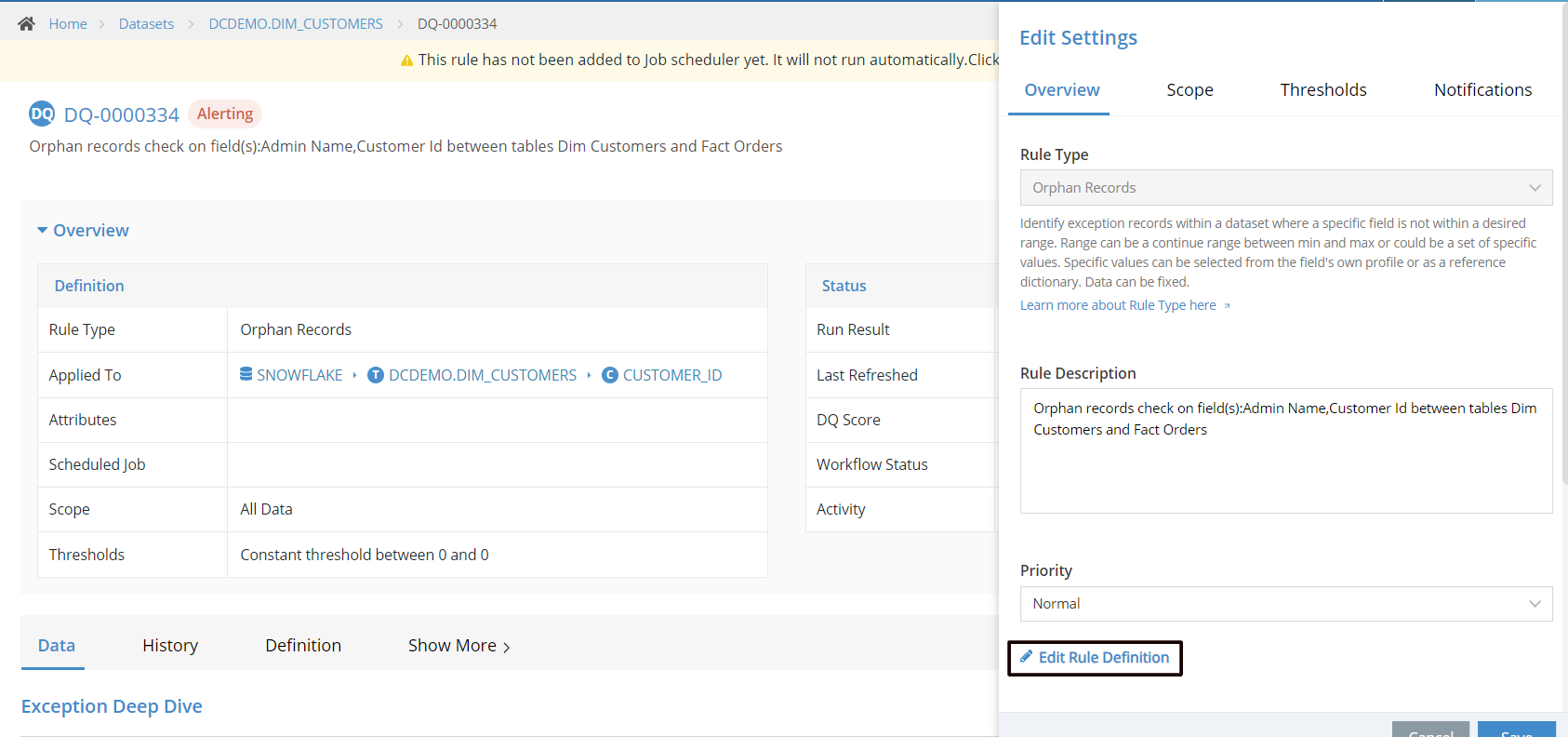Rule Detail page – Help Center