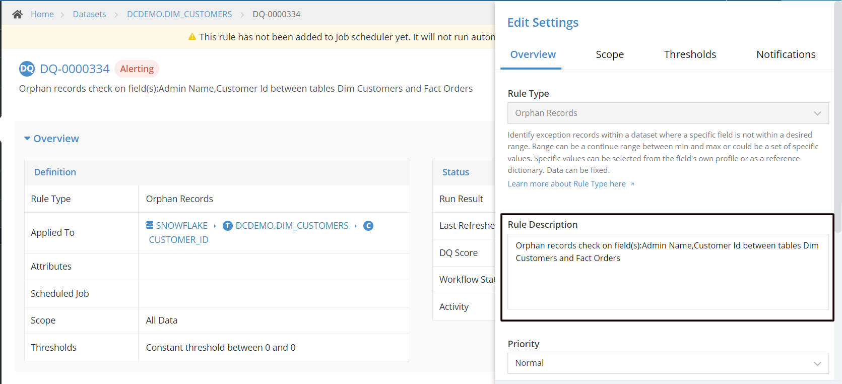 Rule Detail page – Help Center
