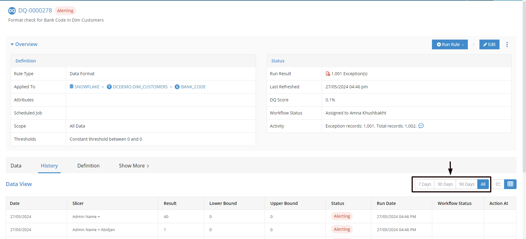 Rule Detail page – Help Center