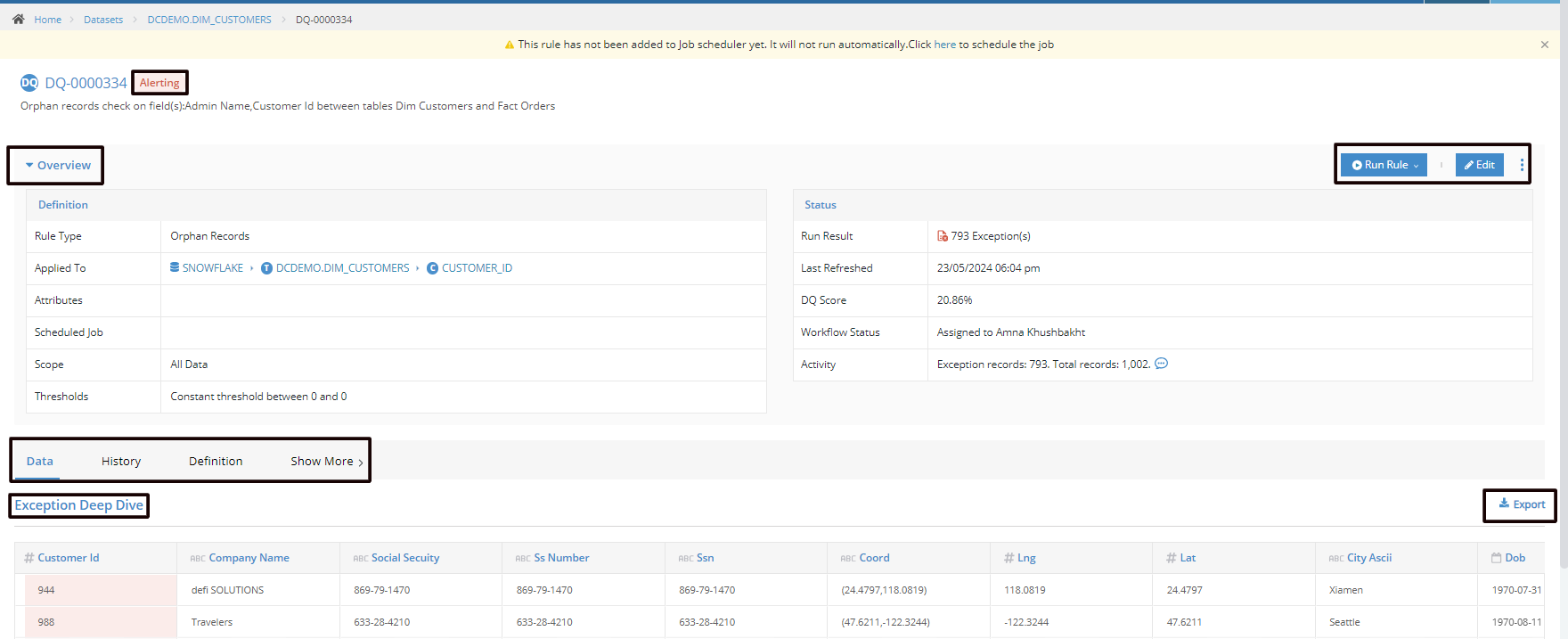 Rule Detail page – Help Center