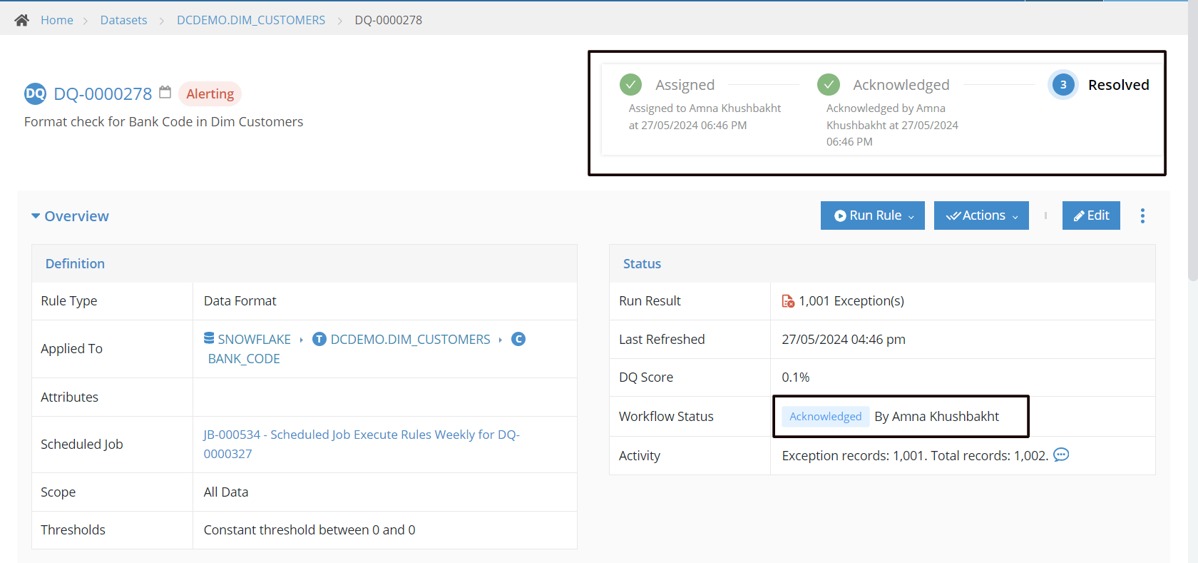 Rule Detail page – Help Center