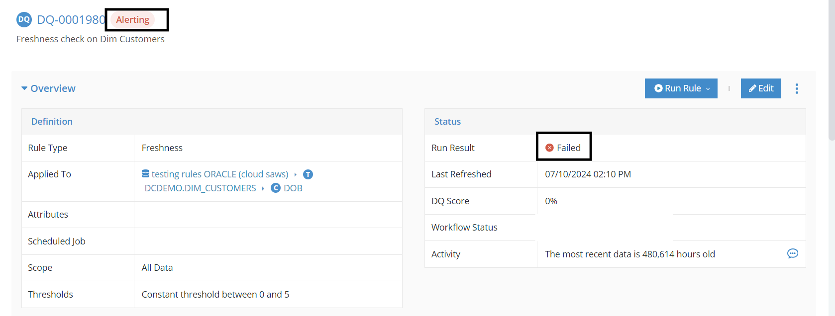 Rule Detail page – Help Center