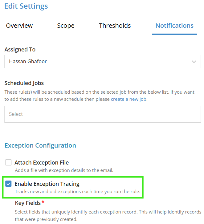 Configuring Exception Settings for Rules in DvSum – Help Center
