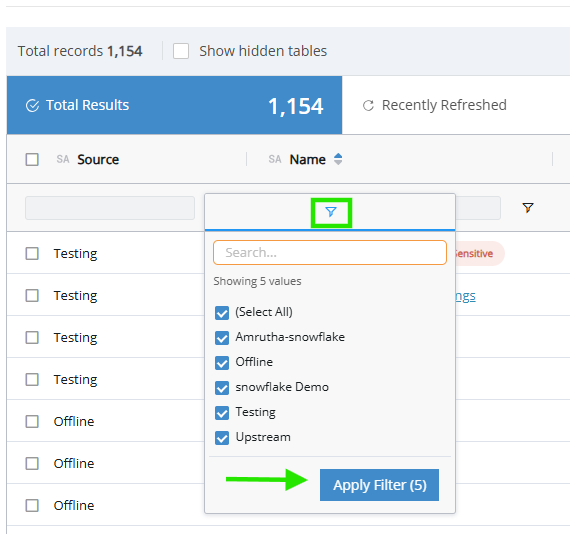 Filtering Assets Using Quick Filters and Governance Views – Help Center